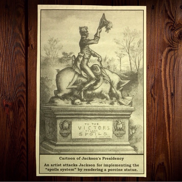 Art | Vintage Newspaper Clipping Of Cartoon Of Jacksons Presidency ...